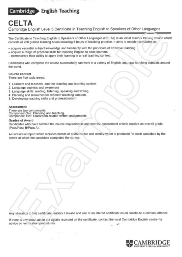 Highly Rated Face-to-Face and 100% Online CELTA Courses